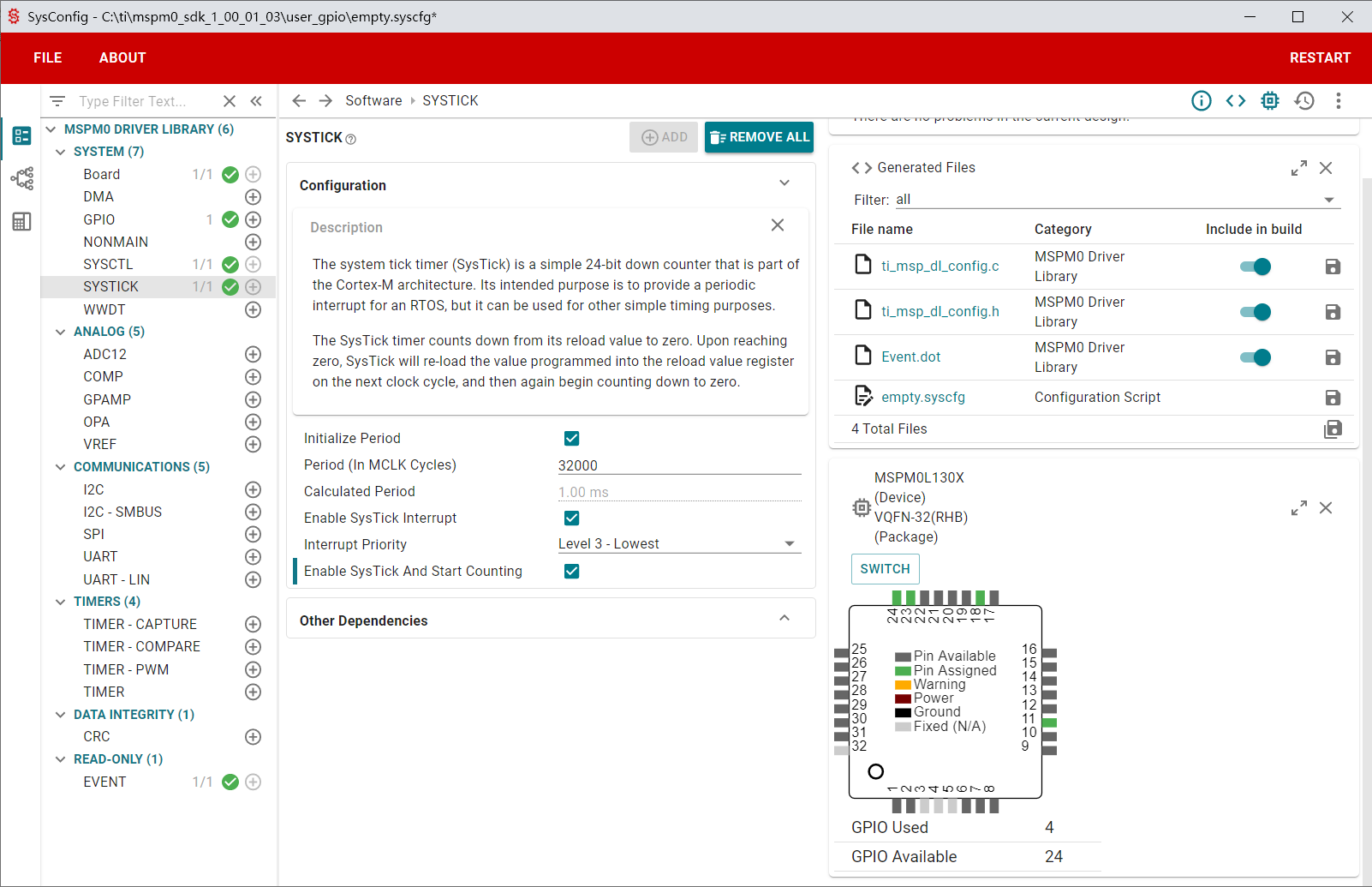 MSPM0学习，systick的配置以及中断 - jiongsheng - 博客园